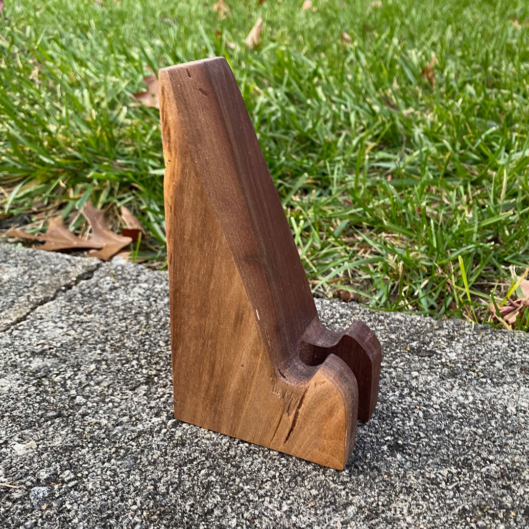 Wood Phone Stand - Walnut - Slim by Fallen Tree Woodshop