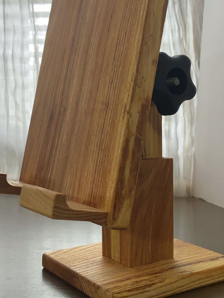 Adjustable Wood Tablet Stand with Custom Wooden Hinge by Fallen Tree ...